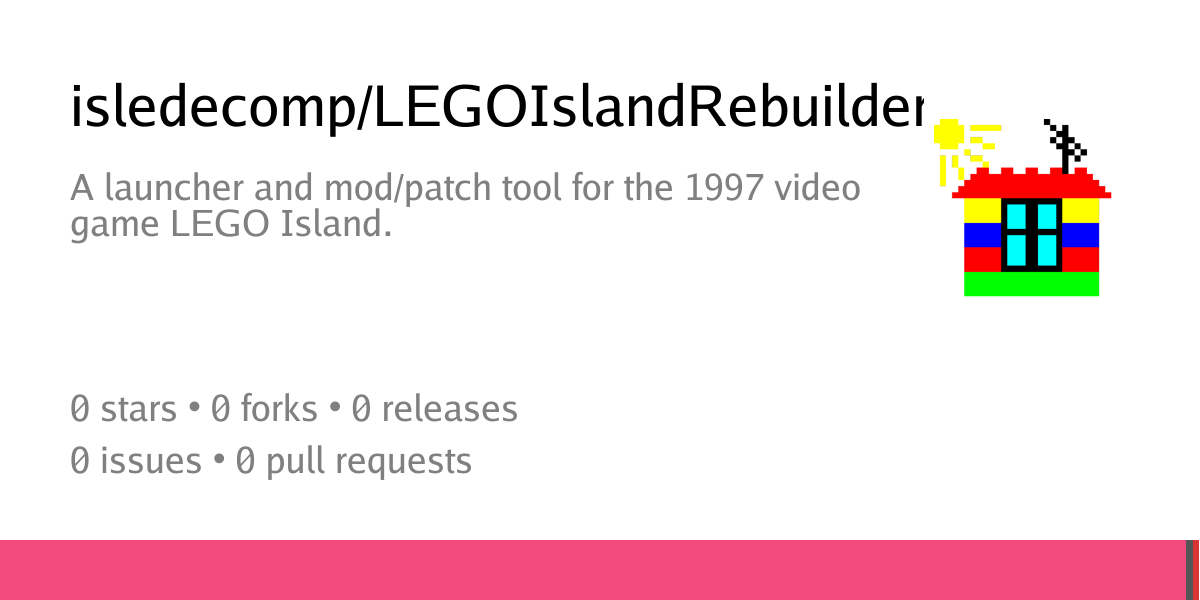 isledecomp/LEGOIslandRebuilder: A launcher and mod/patch tool for the 1997 video game LEGO ...
